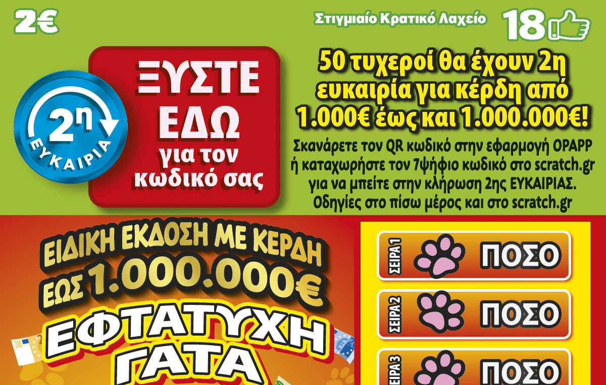 Δεύτερη ευκαιρία για κέρδη έως και 1.000.000 ευρώ από τα νέα ΣΚΡΑΤΣ ...